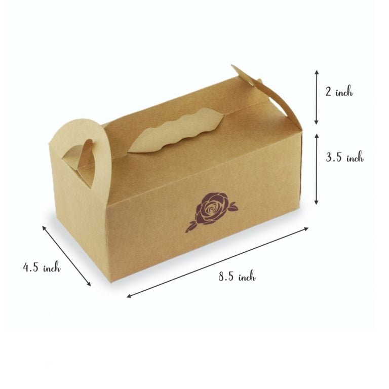 LOAF CAKE / BREAD BOX – KRAFT STYLE WITH HANDLE (Pack of 8) - Chic a Choc