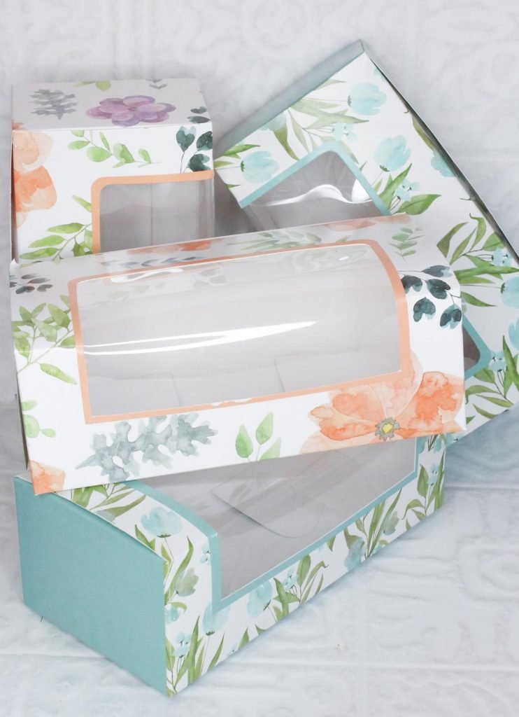 LOAF CAKE / COOKIE BOX – PINK FLORAL (8’X4’X3′) (Pack of 8) - Chic a Choc