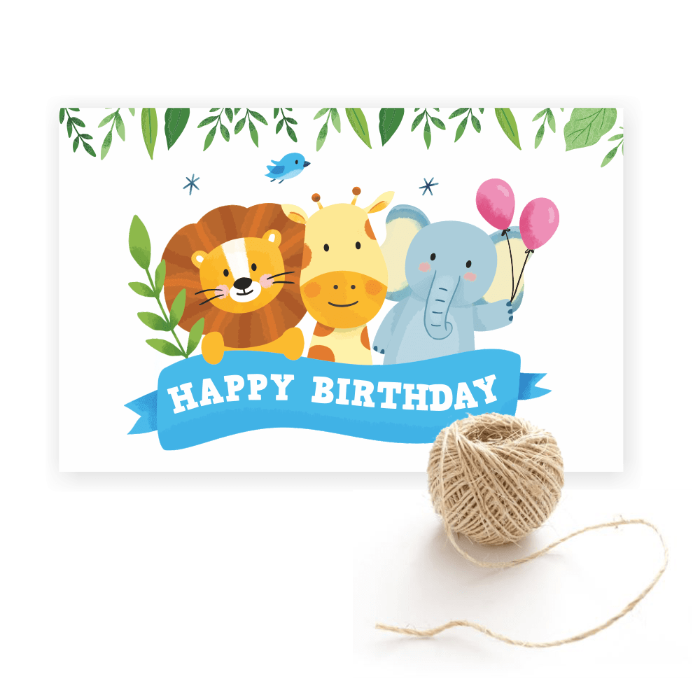 Happy Birthday Animal Theme Tag Chic A Choc