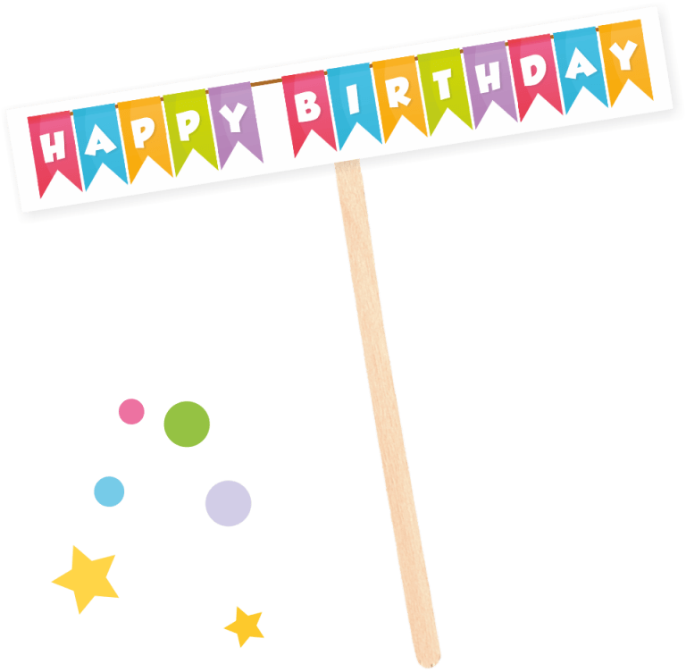 Happy Birthday Banner – 10 Cake Toppers - Chic a Choc