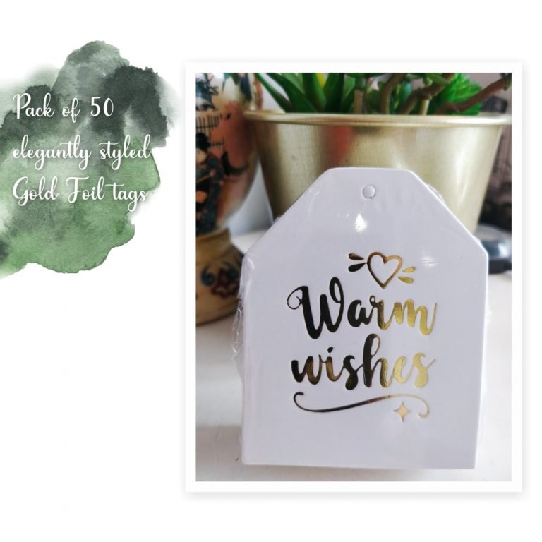 Gold Foil Warm Wishes – 50 Gift Tags - Chic a Choc