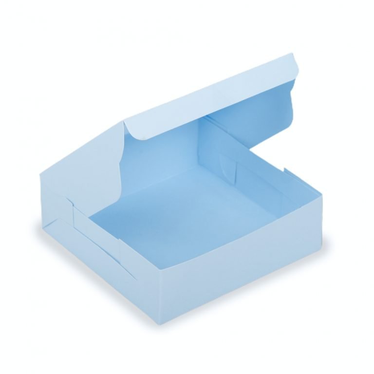 BROWNIE BOX FOR 4 – BLUE PASTEL (6x6x2) (Pack of 8) - Chic a Choc