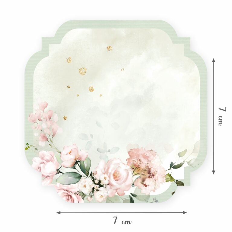 Note Cards – Mint Green & Peachy Pink Floral – Gift Tags – Pack of 50 ...